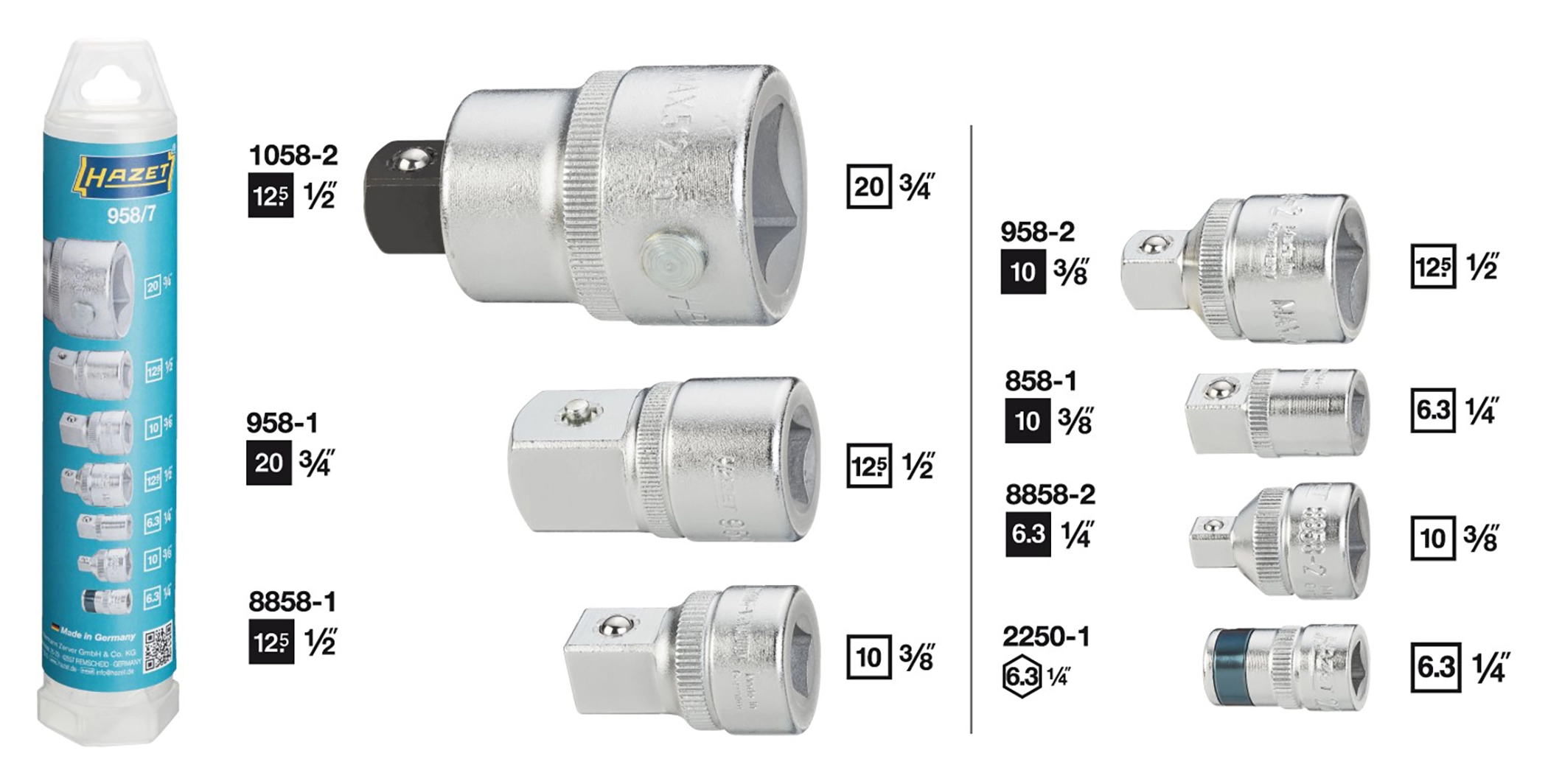 Hazet HAZET ADAPTER SET 7-PIECE low-cost | Louis 🏍️