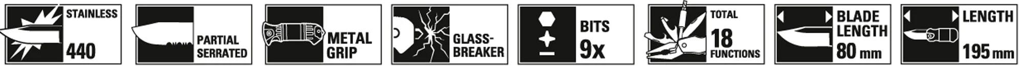 Walther WALTHER MULTI TAC KNIP- MES, INCL. RIEMETUI