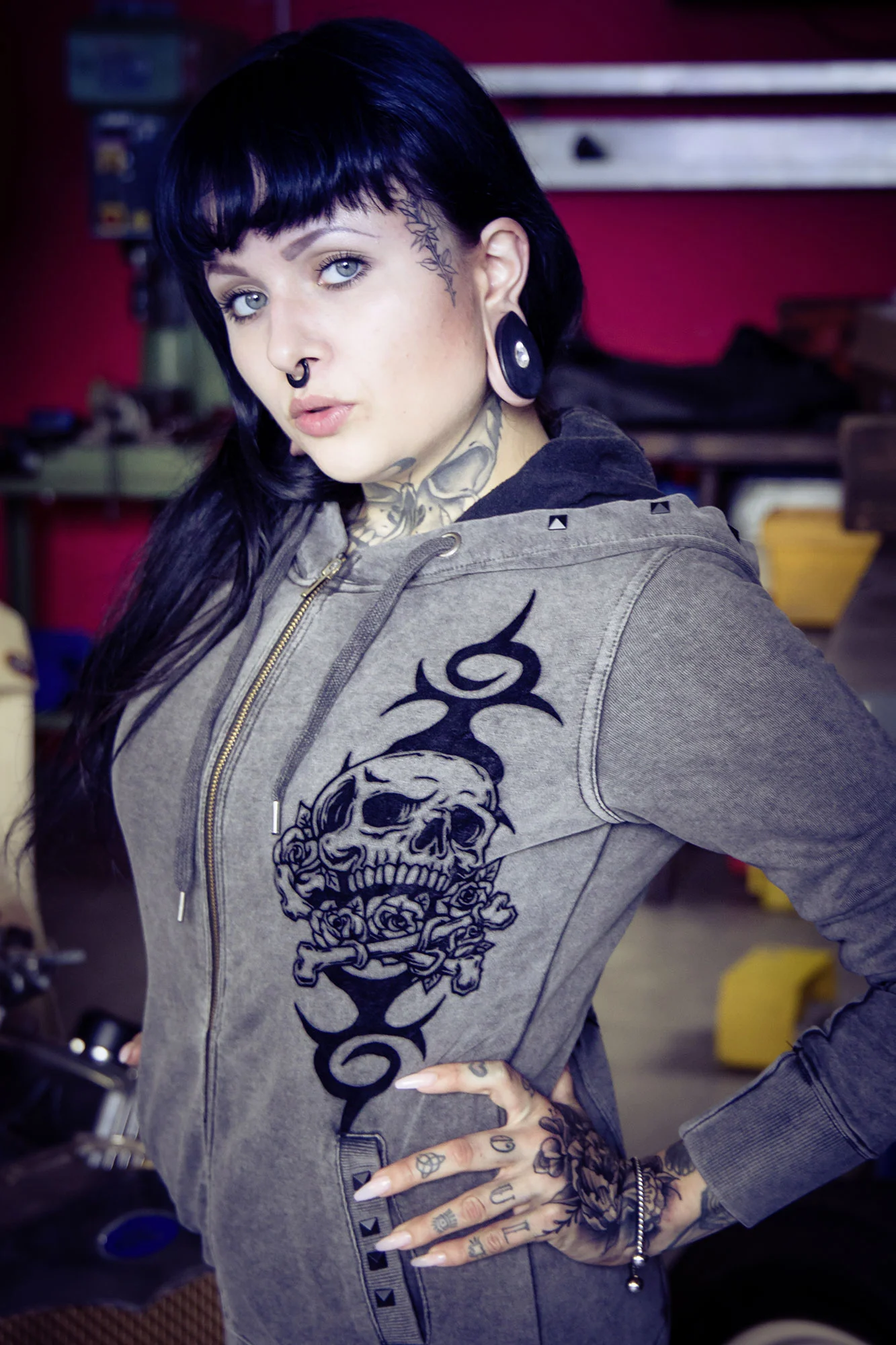 Lethal Angel Lethal Angel Crossbones Damen Zip-Hoodie
