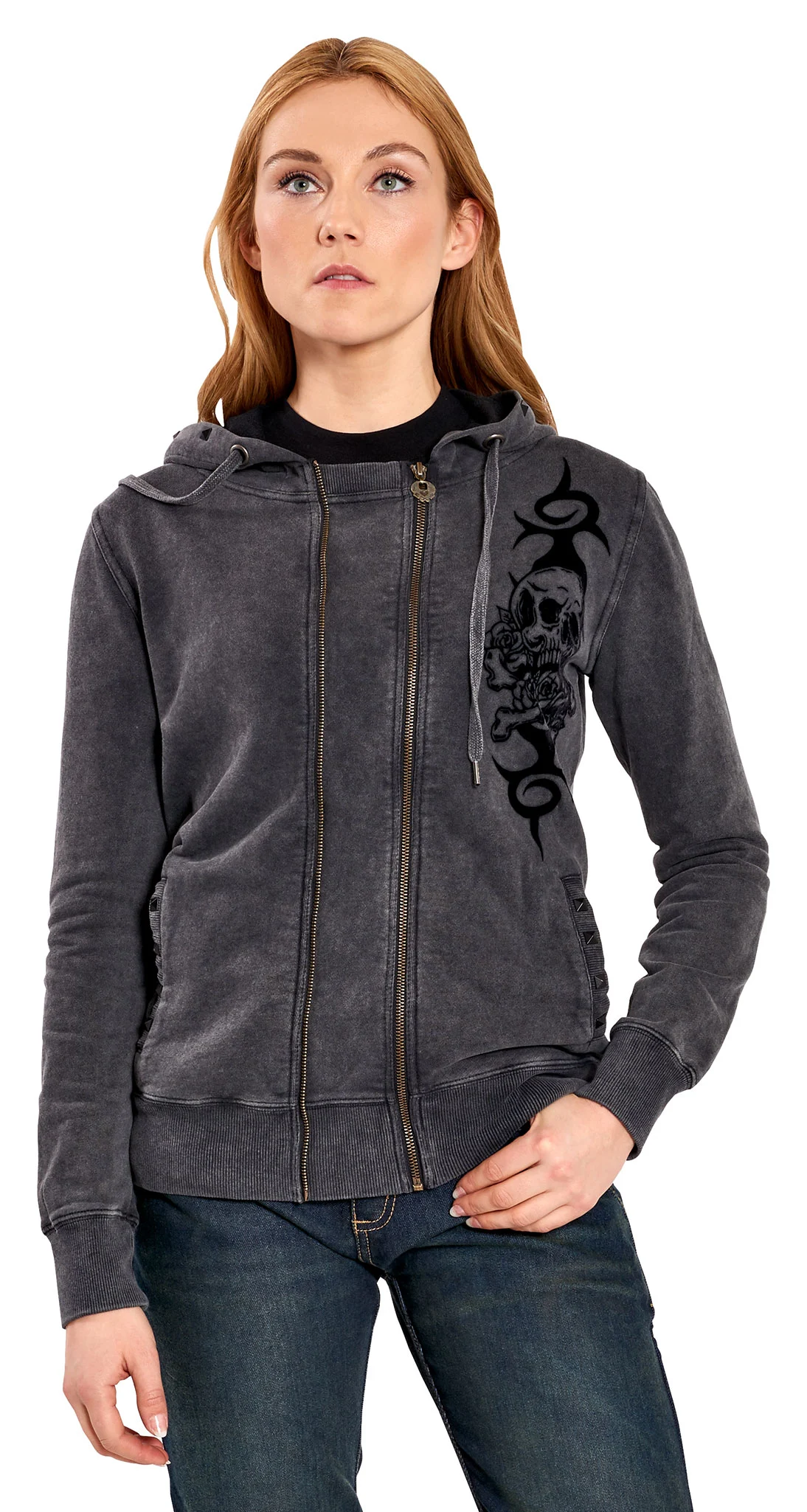 Lethal Angel Lethal Angel Crossbones Damen Zip-Hoodie