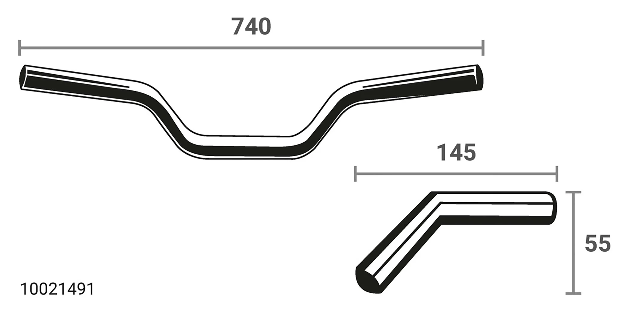 LSL LSL Superbike Handlebar Flat Width 740mm ABE, LN01/AN01