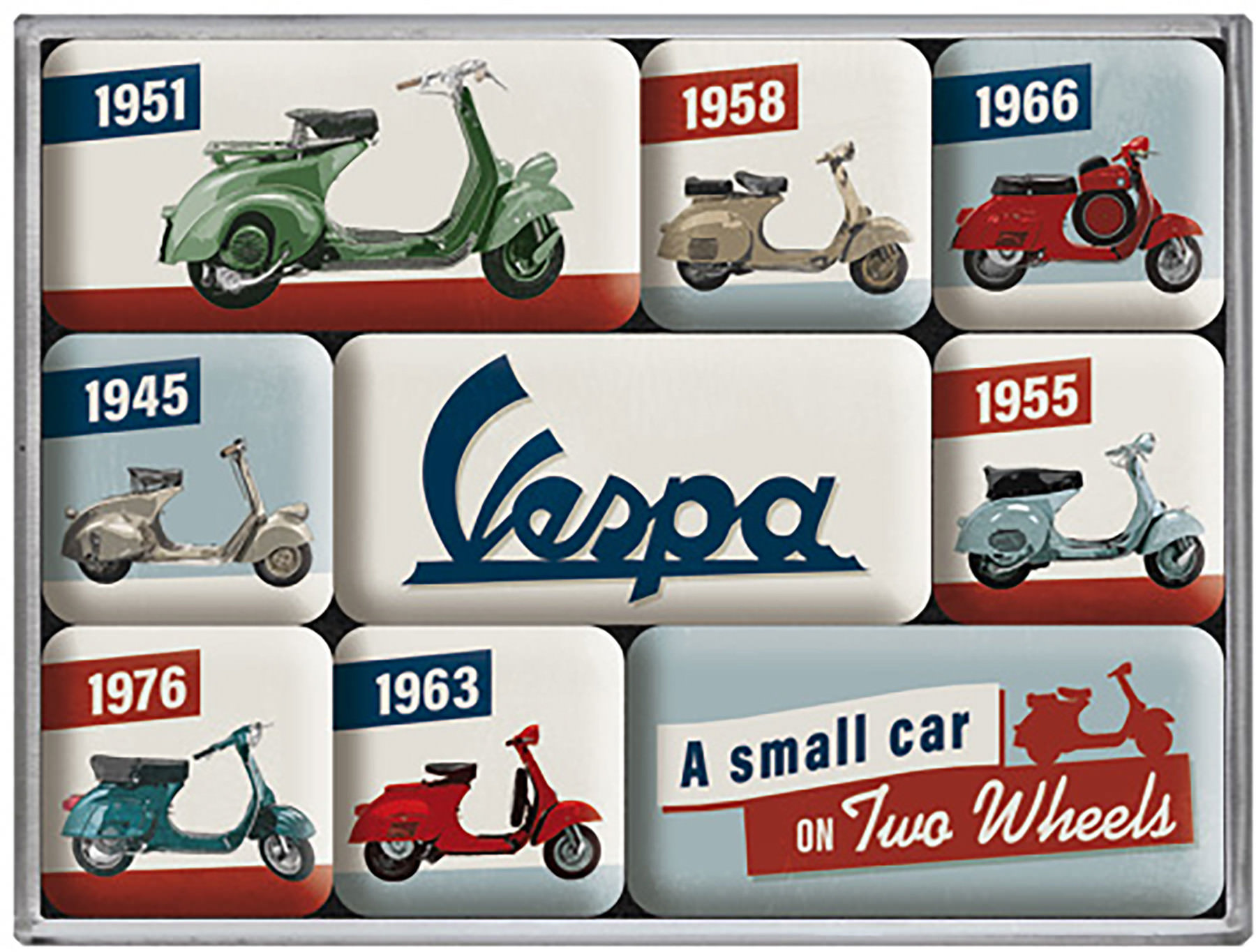 Vespa KIT MAGNETI *VESPA* 9 PZ, CON SCATOLA REGALO