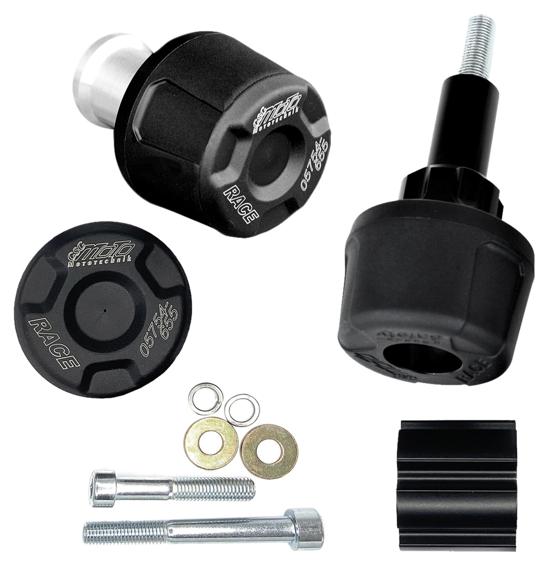 GSG Mototechnik GSG CRASH PAD SET DUO, KIT SILVER various models, black