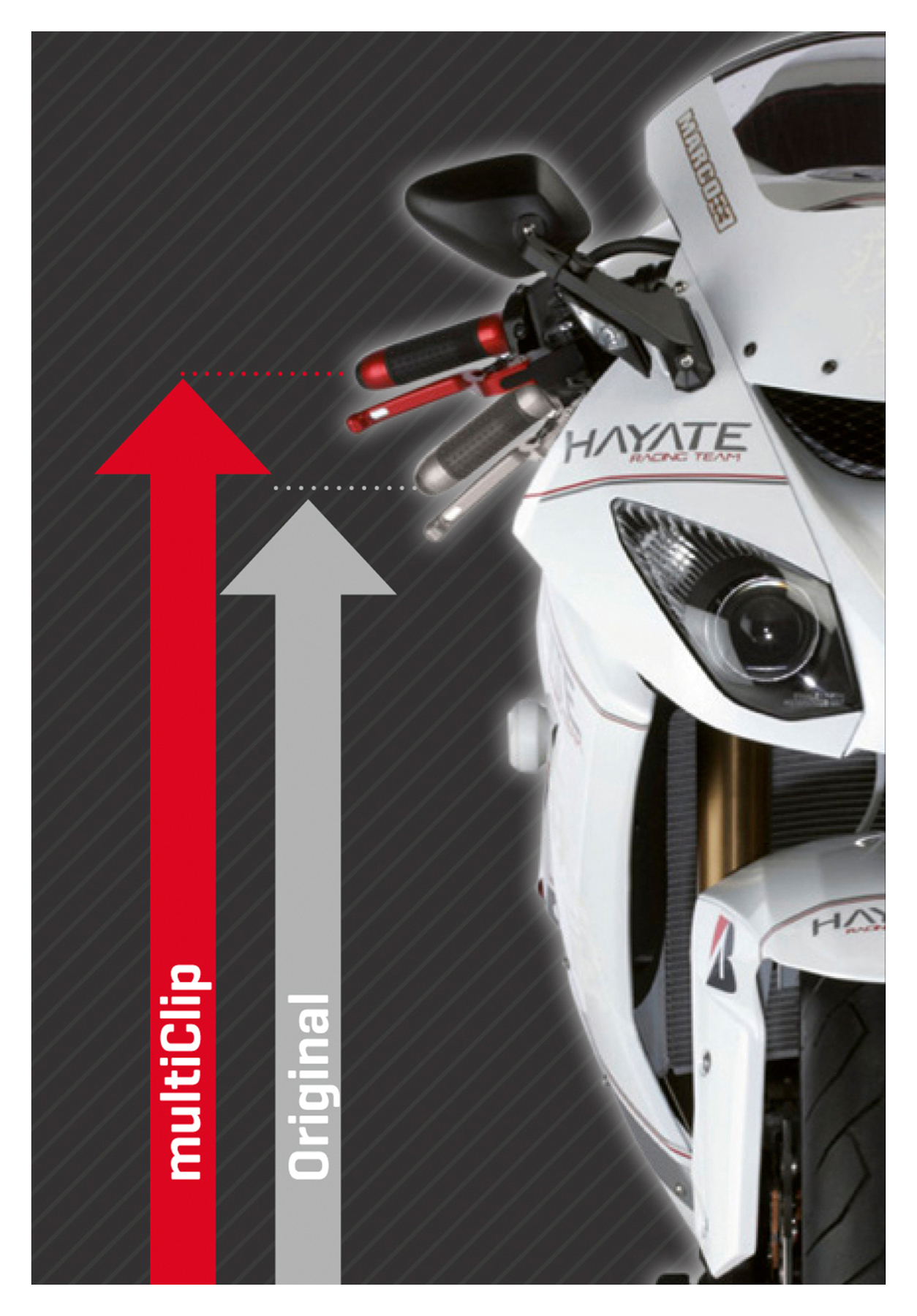 ABM abm multiclip tour clip-on handlebars 3-way adjustable, with height ...