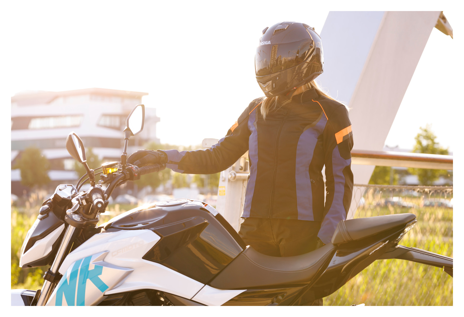 Rekurv Rekurv C-21.02 Damen Textiljacke in schwarz/blau/orange