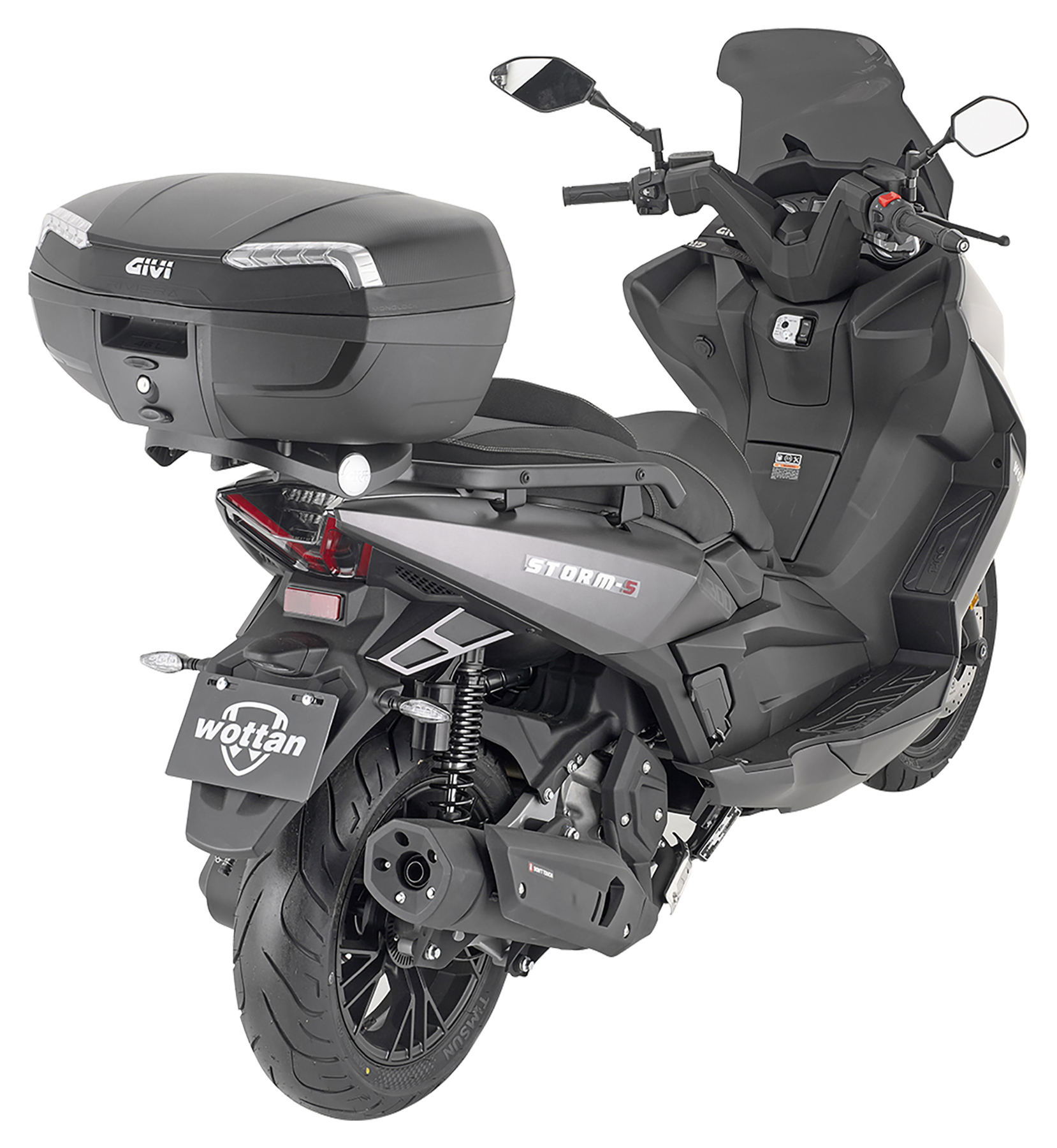 Givi GIVI TOPCASE E46 RIVIERA MONOLOCK, MET PLAAT, 46L