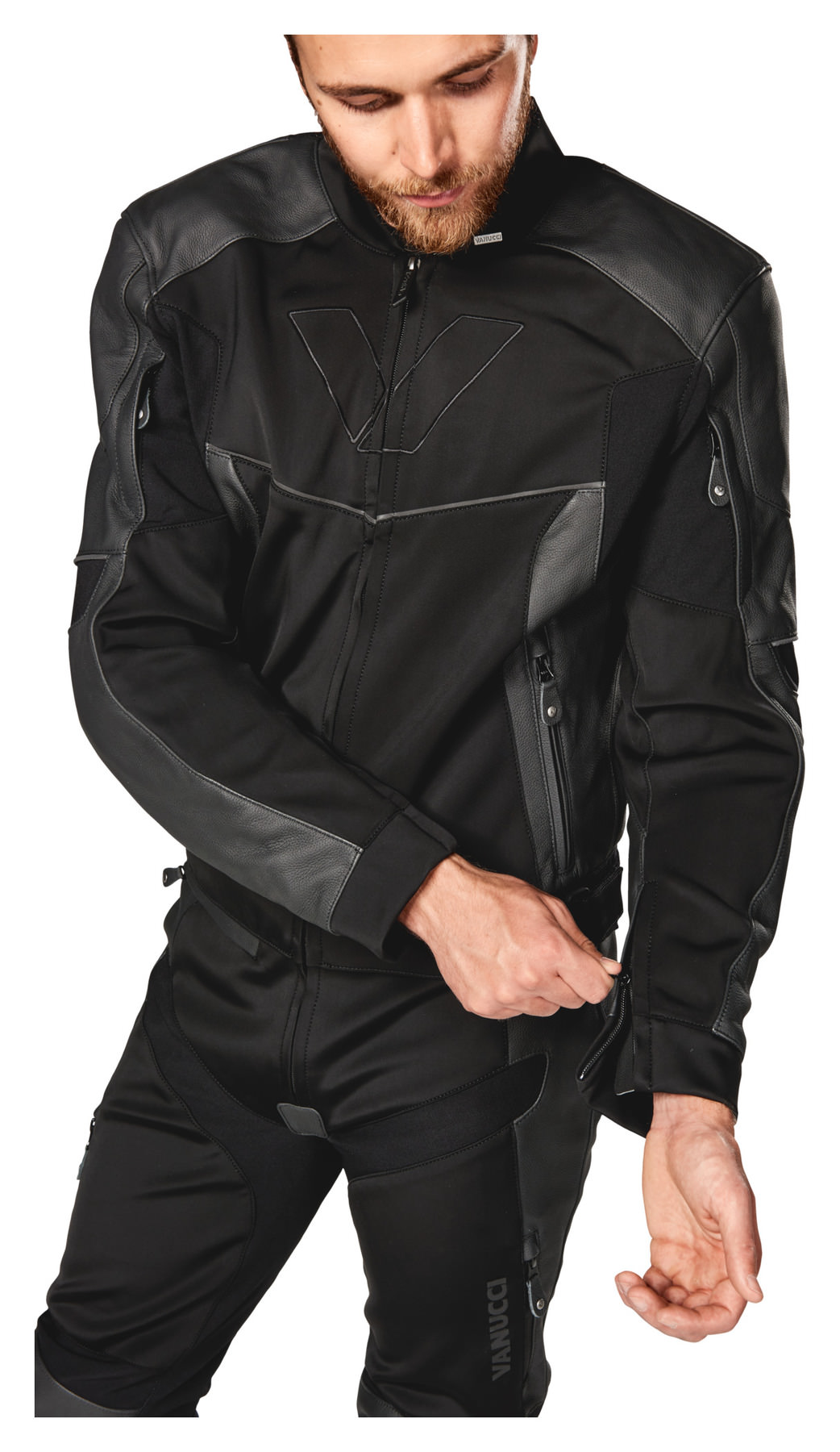 Vanucci VANUCCI VSJ-3 LEATHER COMBI JACKET
