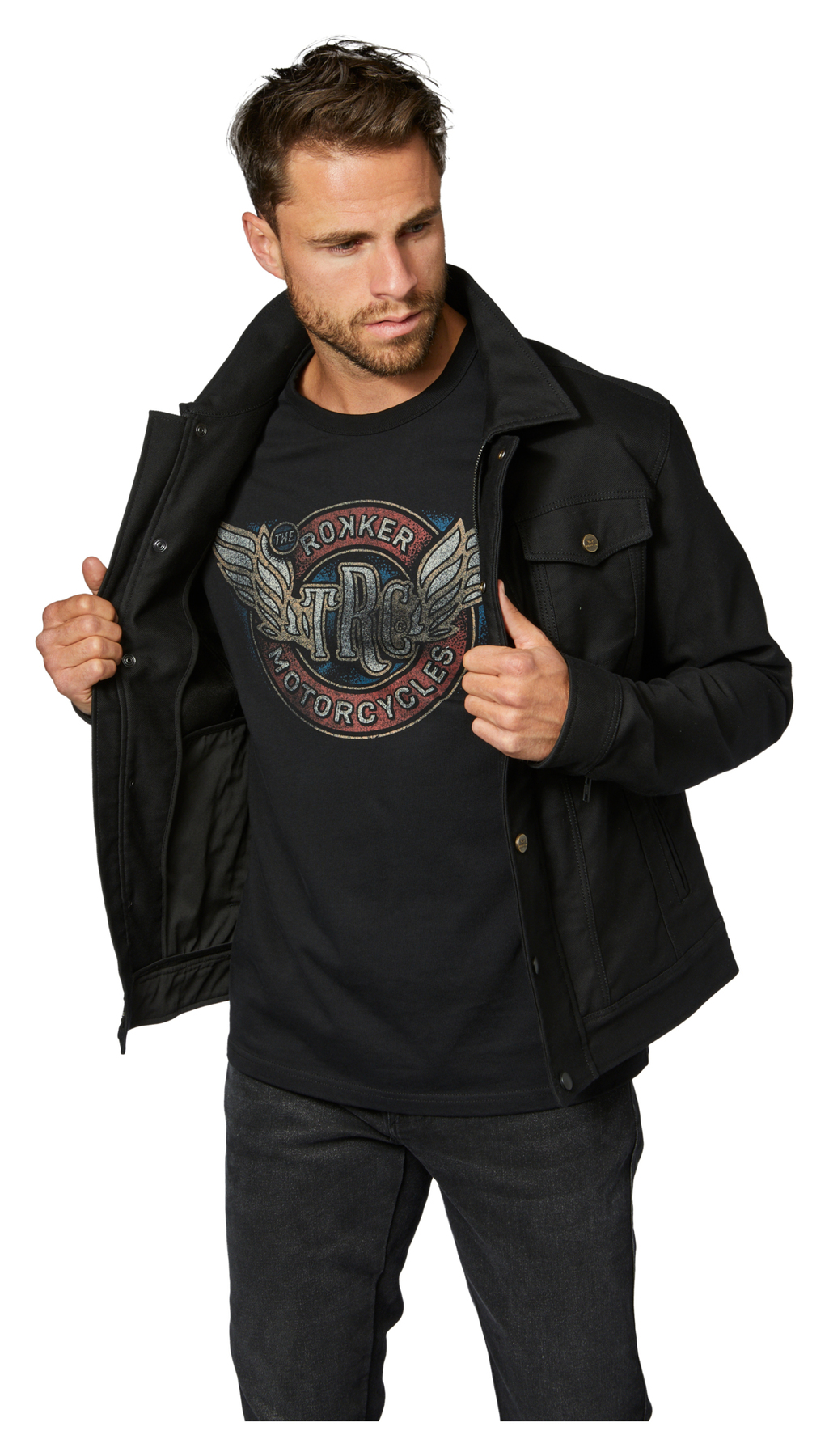 Rokker ROKKER BLACK JACKET Motorcykel denimjakke model 2023