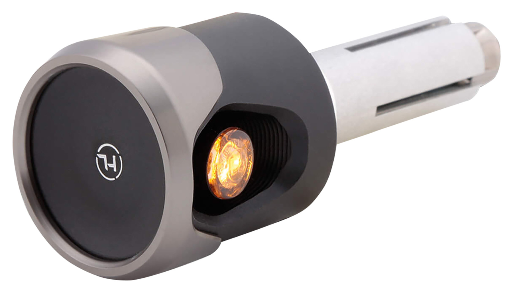 Highsider Akron Flash LED Handlebar End Indicator black or titanium, pair