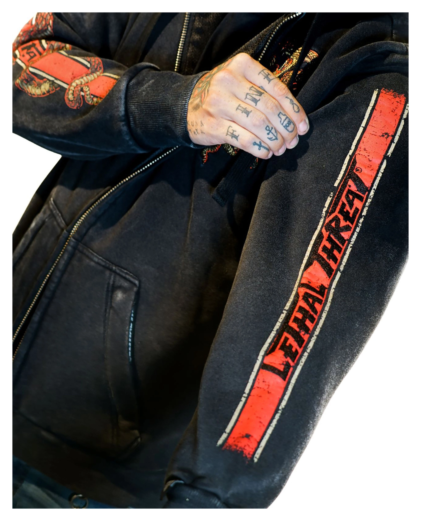 Lethal Threat LT VENOM AND VELOCITY SIZE XXL ZIP HOODIE,BLACK