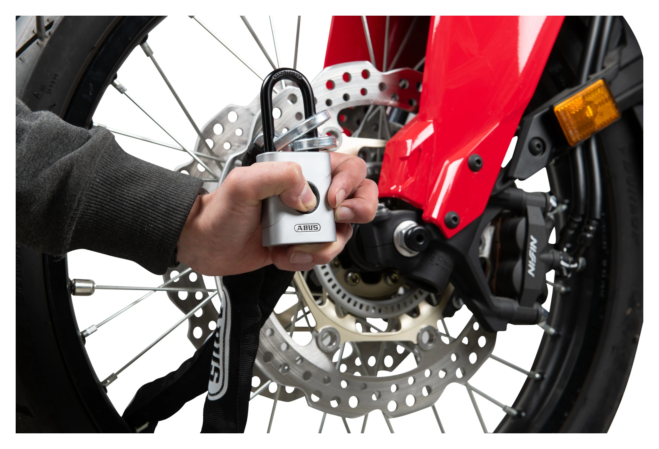 Abus ABUS TOUCH + 110CM CHAIN FINGERPRINT LOCK COMBI