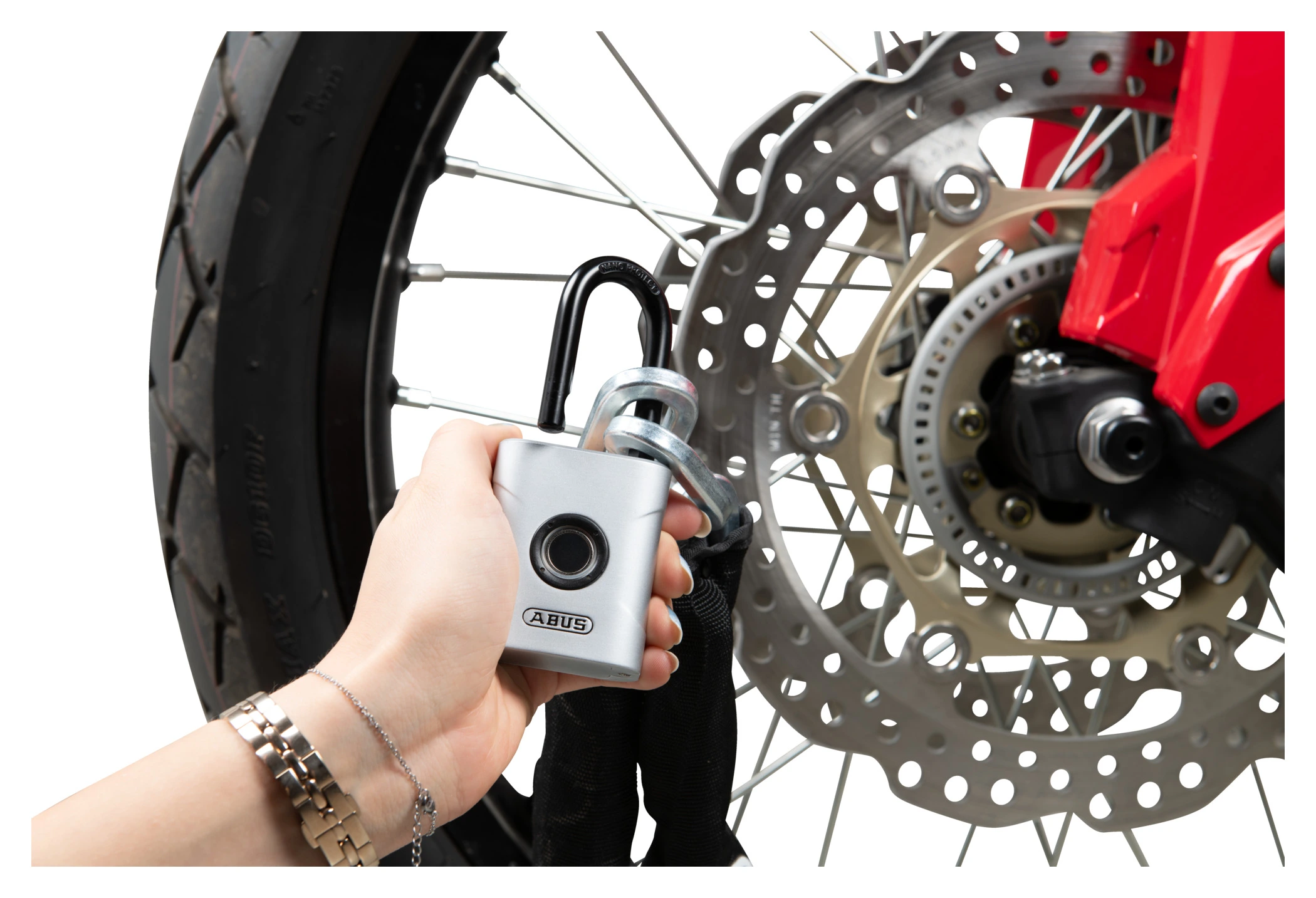 Abus ABUS TOUCH + 110CM CHAIN FINGERPRINT LOCK COMBI